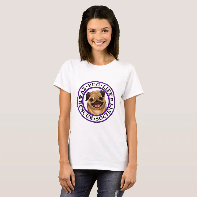 AZ Pug Life basic t-shirt | Zazzle