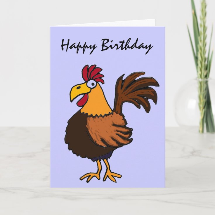 AZ- Rooster Happy Birthday Card | Zazzle