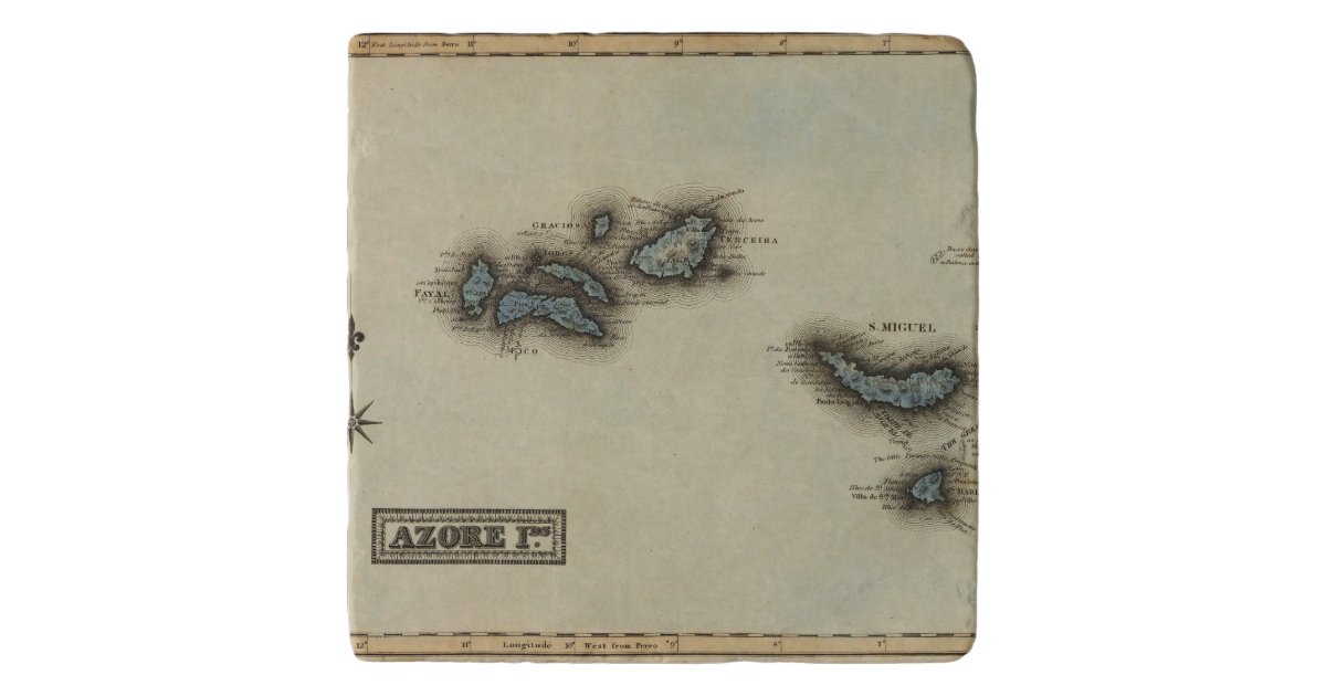 Azore Islands Atlas Map Trivet | Zazzle