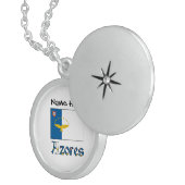 Azores and Azorean Flag with Your Name Locket Necklace | Zazzle