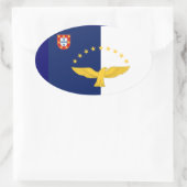 Azores* Flag European Style Oval Sticker | Zazzle
