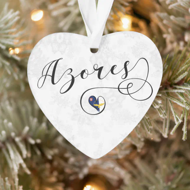 Azores Flag Heart, Portugal, Azorean Ornament | Zazzle