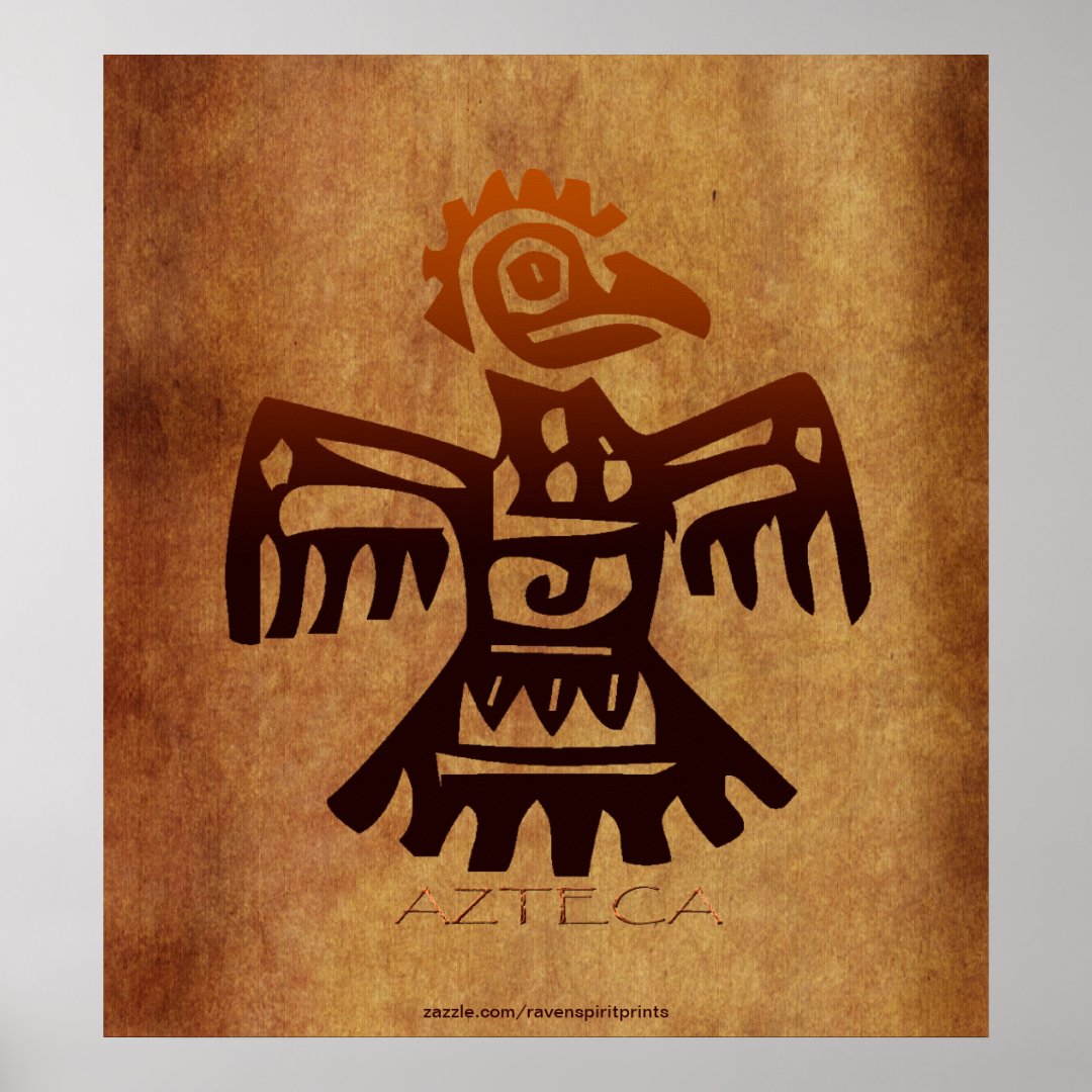 AZTEC ~ Amaranth Mexican Bird Spirit Art Poster | Zazzle