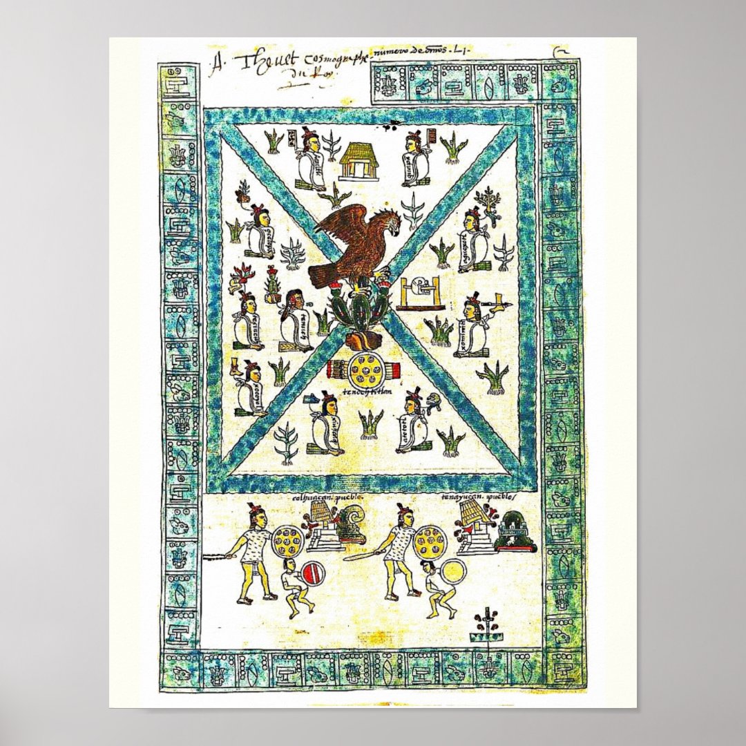 Aztec Art Codex Mendoza Cover copy, Middle Ages Poster | Zazzle