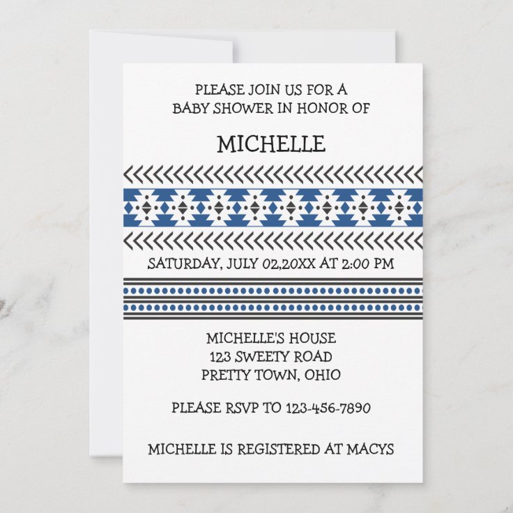 Aztec Baby Shower Invitation | Zazzle