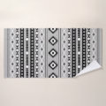 Aztec Black White Grey Mixed Motifs Pattern Bath Towel Set | Zazzle