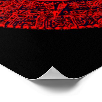Aztec Calendar (in red) Poster | Zazzle