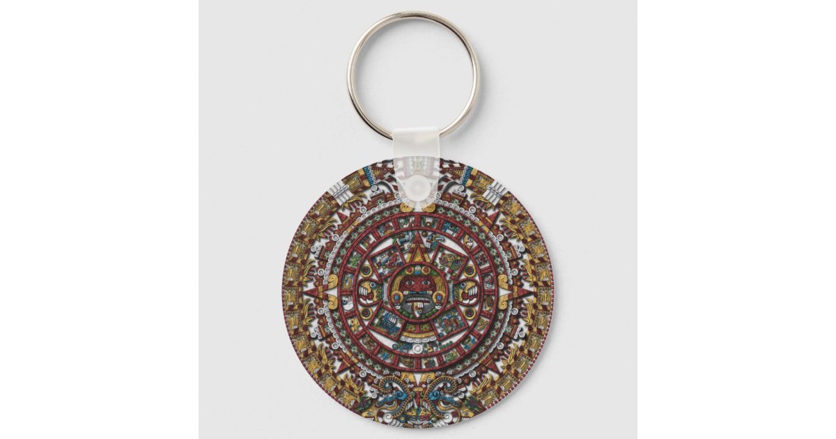 Aztec Calendar Keychain | Zazzle