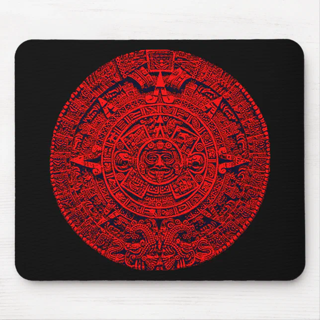 Aztec Calendar - red Mouse Pad | Zazzle