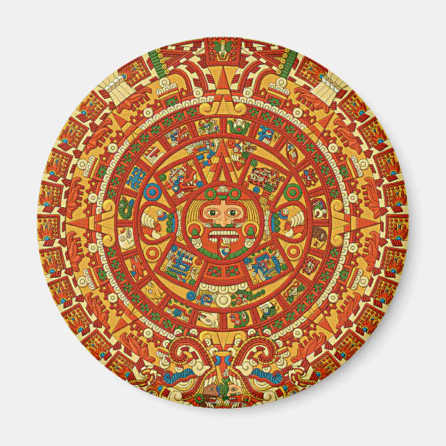 Aztec Calendar Stone or Sun Stone of Mexico. Magnet | Zazzle