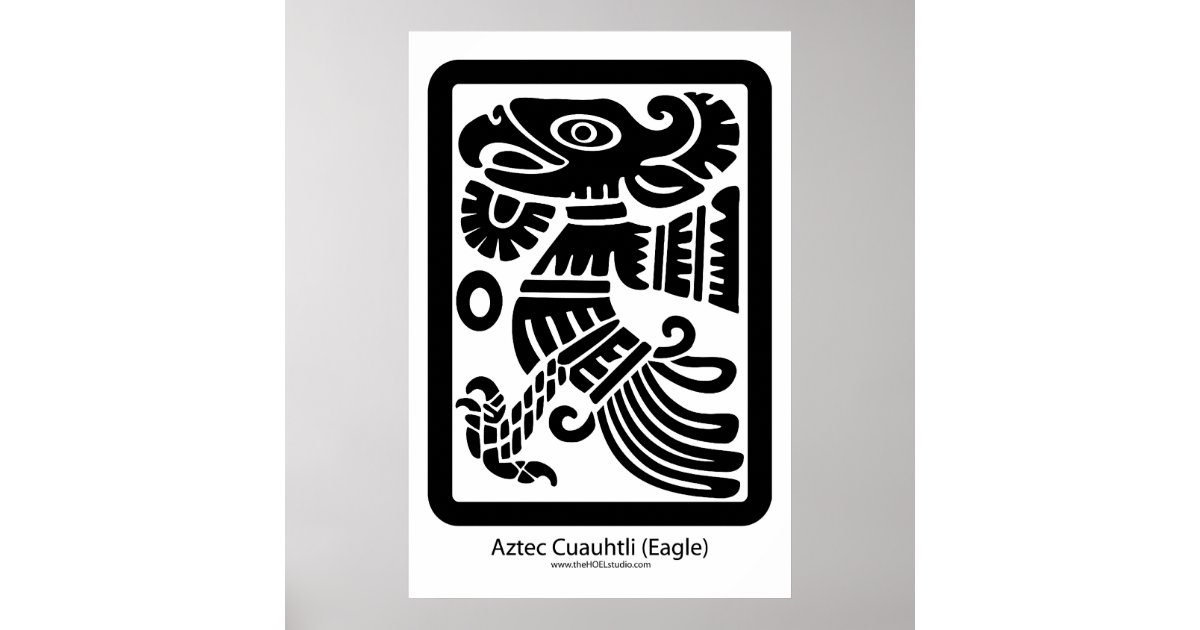 Aztec Cuauhtli - Eagle (Black) Print | Zazzle