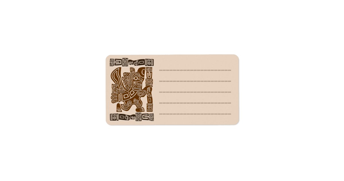 Aztec Eagle Warrior Tribal Ancient Art Label | Zazzle