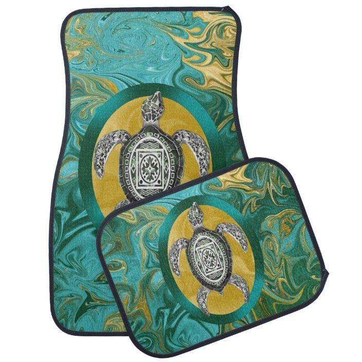 Aztec Emblem Sea Turtle Car Mat | Zazzle.com
