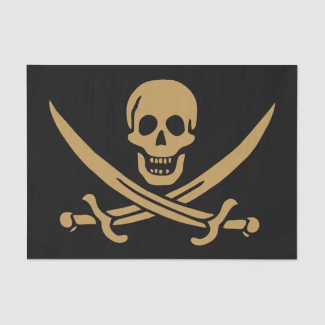 Aztec Gold Skull & Cutlass Pirate Calico Jack Tissue Paper | Zazzle