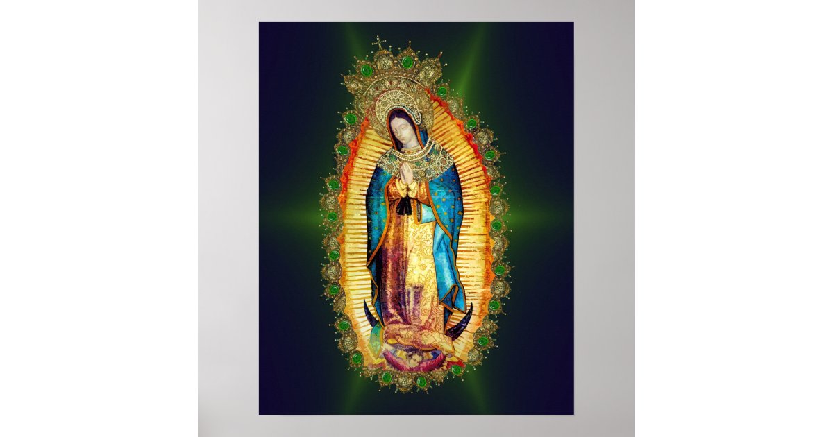 Aztec Guadalupe Mexico Mexican Tilma Poster | Zazzle