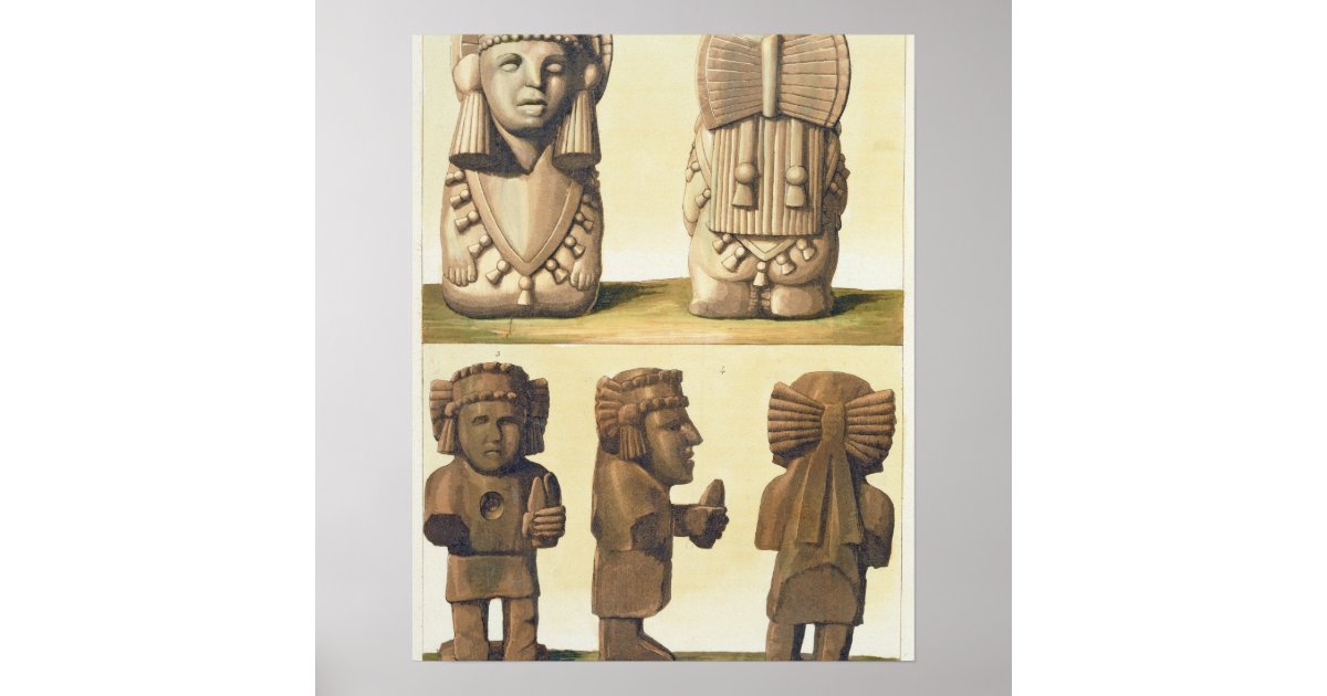 Aztec Idols, Mexico (colour lithograph) Poster | Zazzle