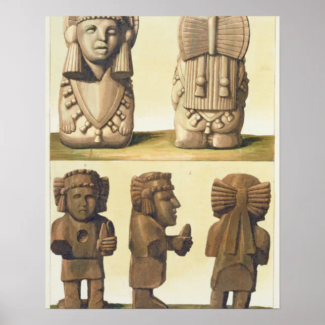 Aztec Idols, Mexico (colour lithograph) Poster | Zazzle