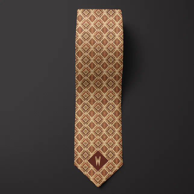 Aztec-Inspired Diamond Pattern Neck Tie | Zazzle