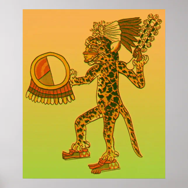 Aztec Jaguar Warrior Poster | Zazzle