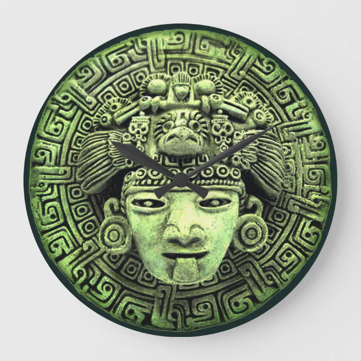 Aztec Mask Large Clock | Zazzle