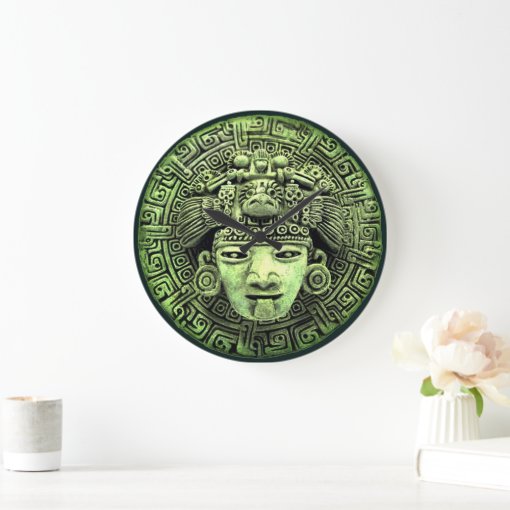Aztec Mask Large Clock | Zazzle