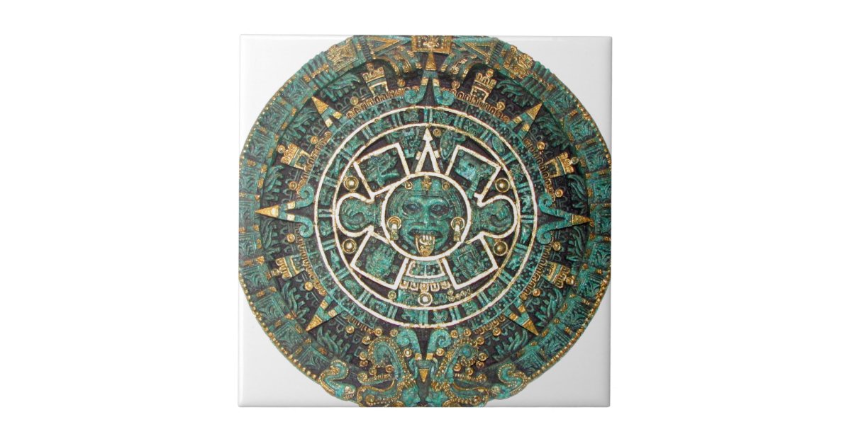 Aztec Mayan Ancient Round Disk Calendar Ceramic Tile | Zazzle