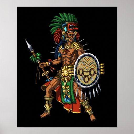 Aztec Mayan Warrior Poster | Zazzle
