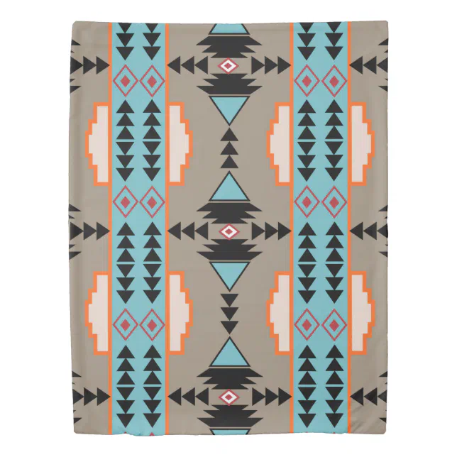 Aztec Mexican Geometric Pattern Duvet Cover | Zazzle