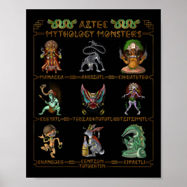 Aztec Mythology Monsters Poster | Zazzle