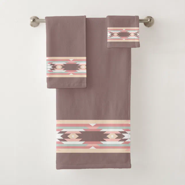 Aztec Native American Design Border Bath Towel Set | Zazzle