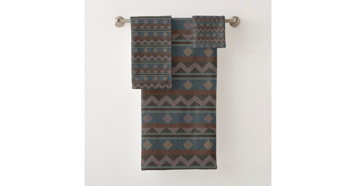 Aztec Native American Geometric Design Bath Towel Set | Zazzle
