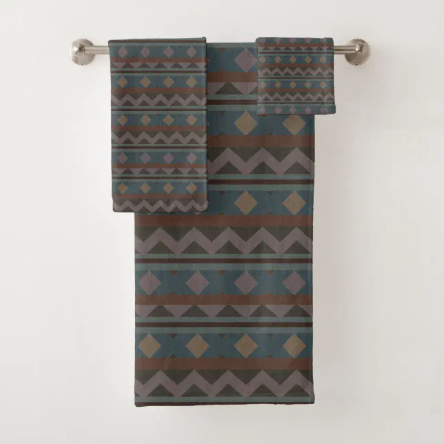Aztec Native American Geometric Design Bath Towel Set | Zazzle