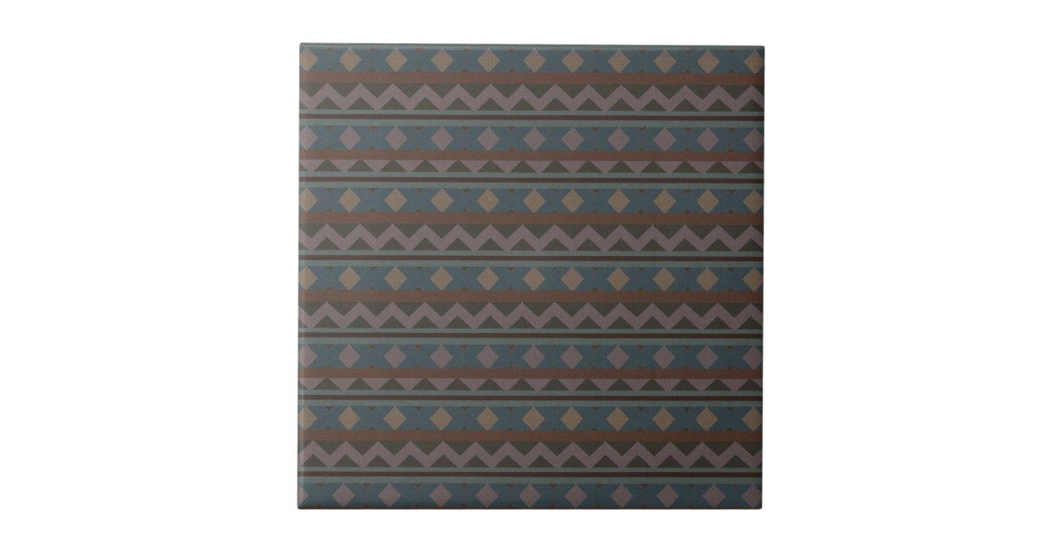 Aztec Native American Geometric Design Tiles | Zazzle