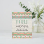 Aztec Native Peach/Aqua Thank You Postcard | Zazzle
