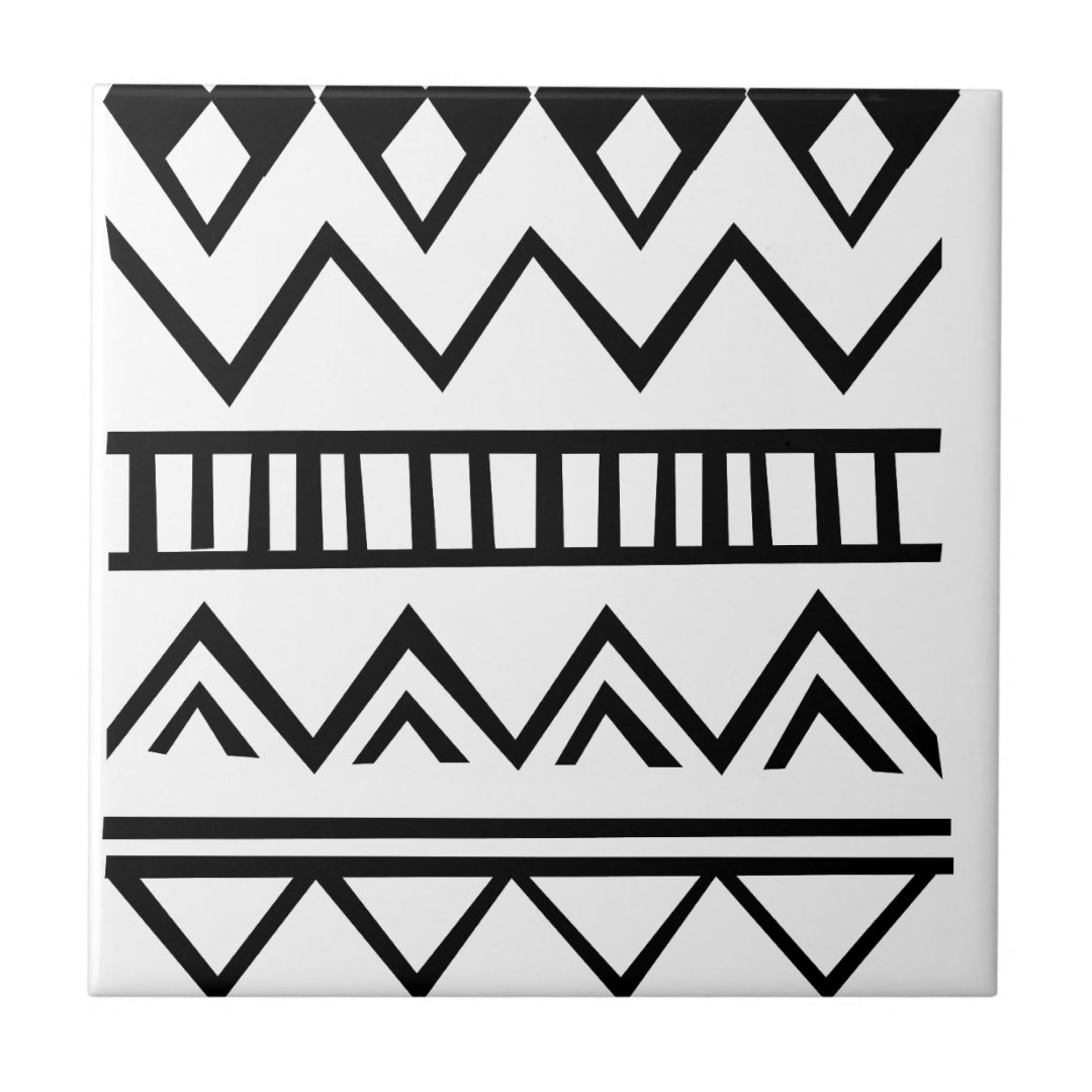 Aztec pattern ceramic tile | Zazzle