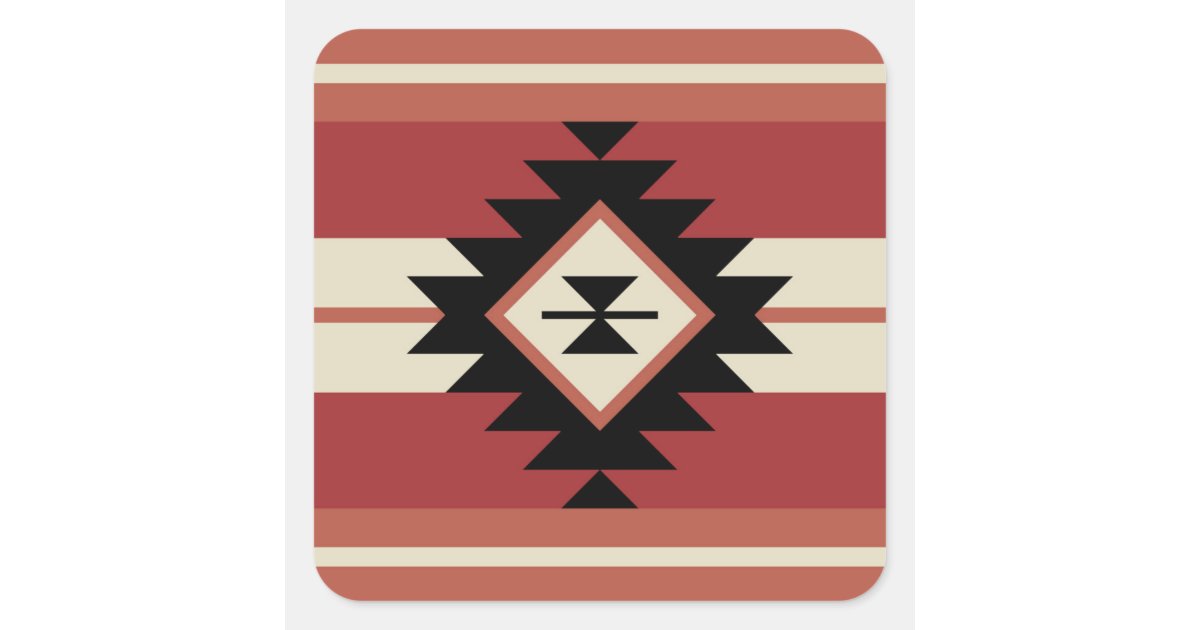 Aztec pattern square sticker | Zazzle