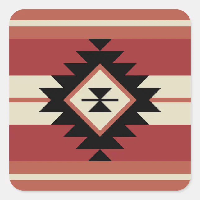 Aztec pattern square sticker | Zazzle