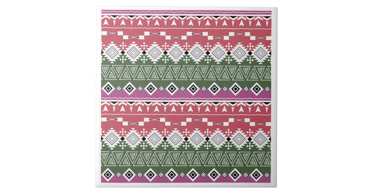 Aztec pattern, stripes . ceramic tile | Zazzle