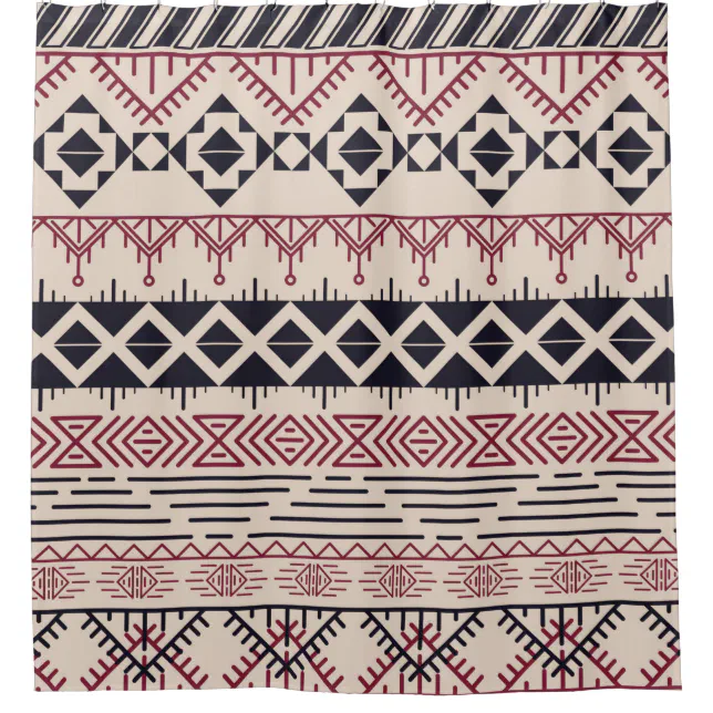 Aztec pattern. Vintage tribal background Shower Curtain | Zazzle