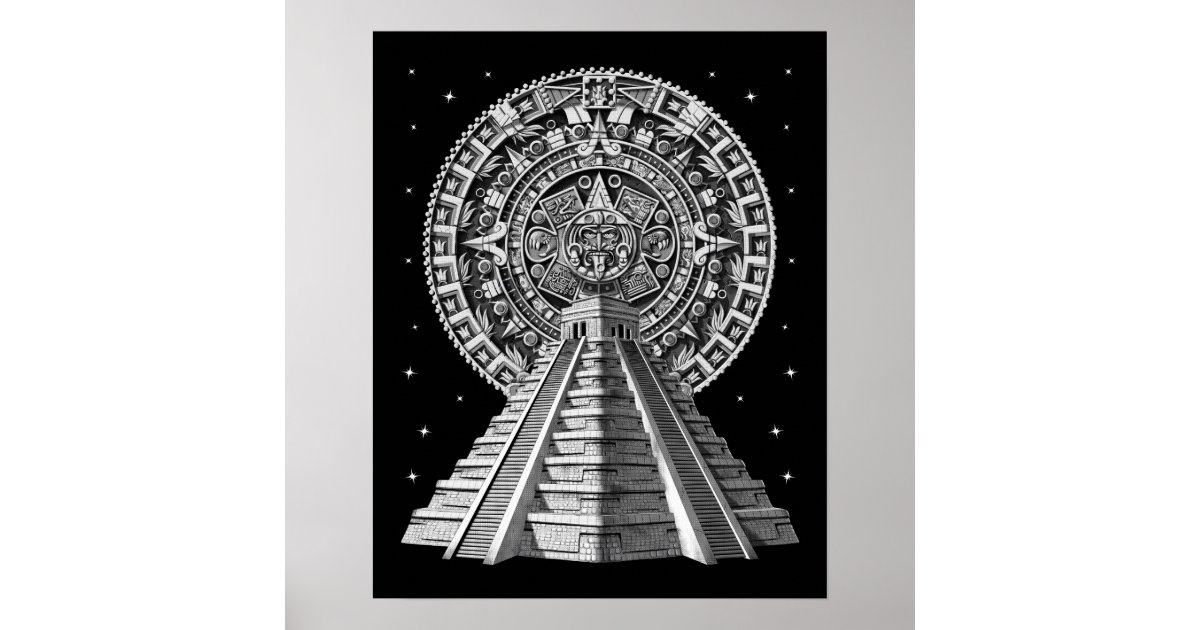 Aztec Pyramid Calendar Poster | Zazzle