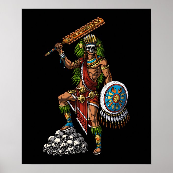Aztec Skull Warrior Poster | Zazzle.com
