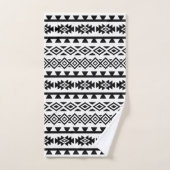 Aztec Stylized Pattern II Black on White Bath Towel Set | Zazzle