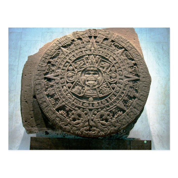 Aztec "Sun calendar," Mexico City Postcard | Zazzle.com