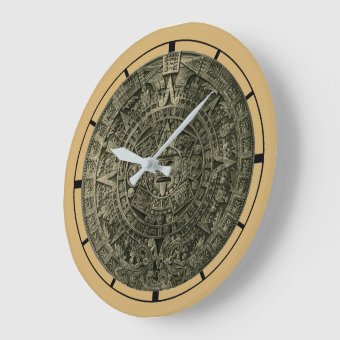 Aztec Sun Stone Zodiac Calendar Large Clock | Zazzle