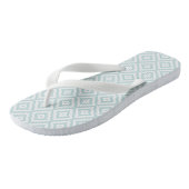 Aztec Symbol Block Big Ptn Duck Egg Blue & Wt II Flip Flops | Zazzle