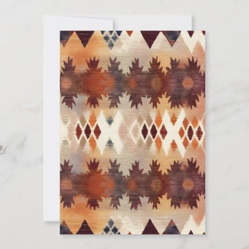 Aztec Tribal Brown Ethnic Western Wedding Invitation | Zazzle
