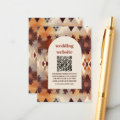 Aztec Tribal Brown Ethnic Western Wedding qr code Enclosure Card | Zazzle