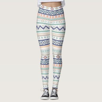 Aztec Tribal Native-American Pattern Leggings | Zazzle