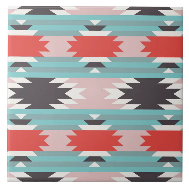 Aztec Tribal Pattern Native American Prints Ceramic Tile | Zazzle