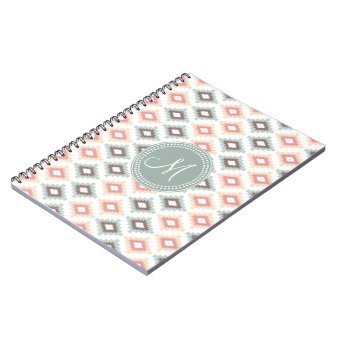 Aztec Tribal Pink Pink Monogram Pattern Notebook | Zazzle
